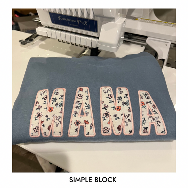 Custom Embroidered Block Font Keepsake Applique T-Shirts – Kalin Marie Co
